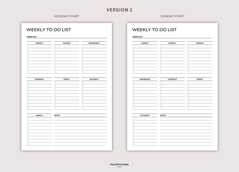 Weekly to Do List Printable, Weekly Task List, Weekly Checklist, Weekly ...
