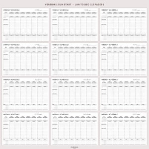 2024 Weekly Hourly Planner Printable, Weekly Schedule Planner, Weekly ...