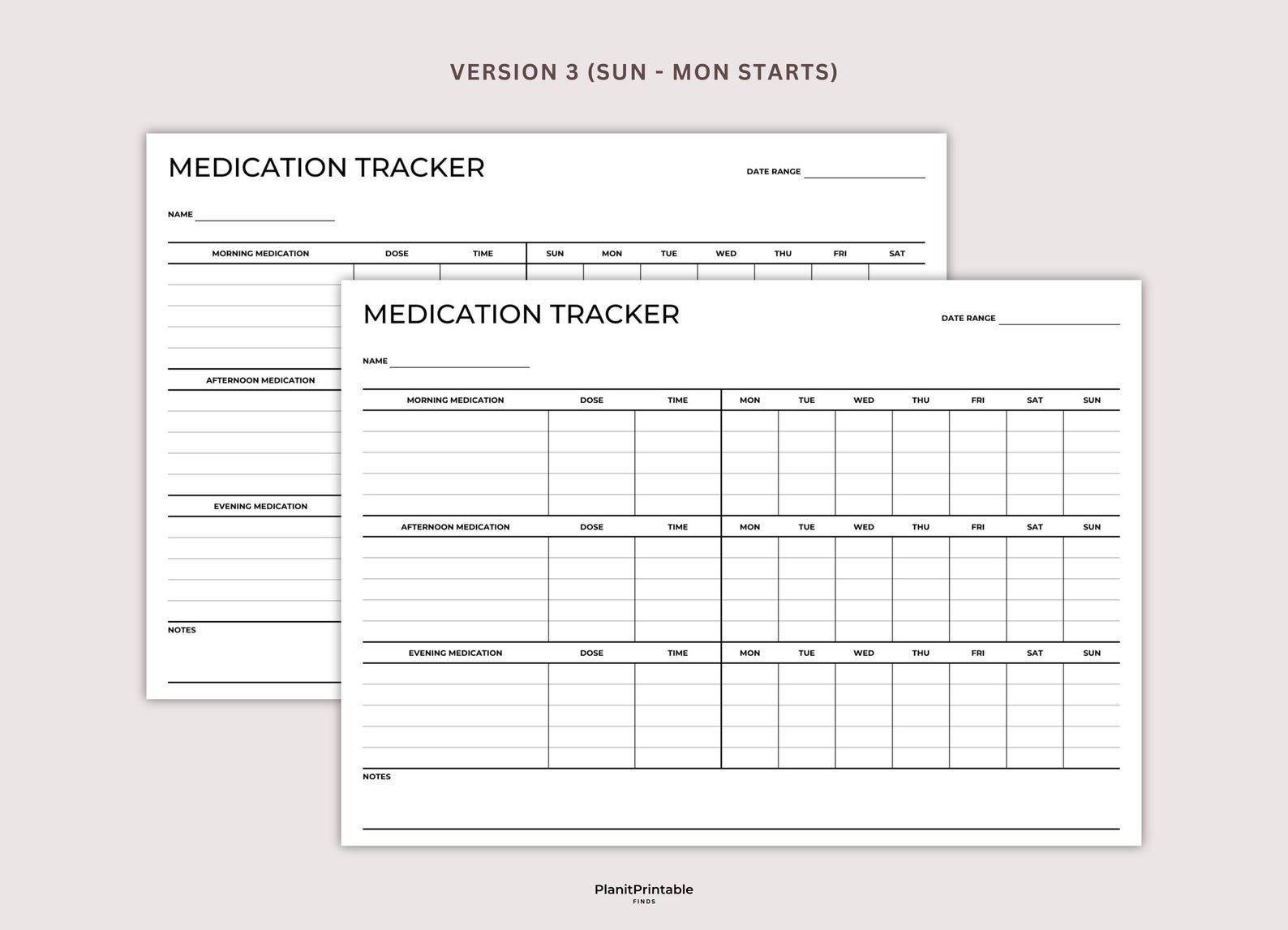 Weekly Medication Tracker Printable, Prescription Tracker, Medicine Log ...