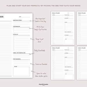 24 Hour Daily Planner Printable, Daily Hourly Planner, Everyday Planner ...