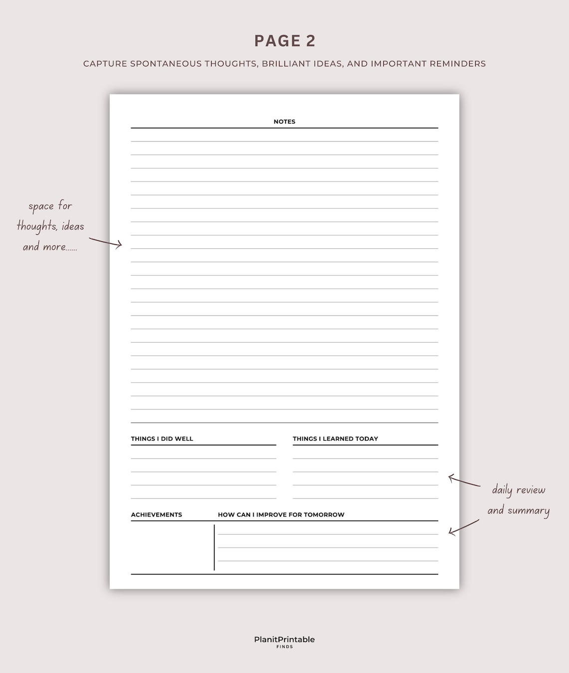 24 Hour Daily Planner Printable, Daily Plan on 2 Pages, Day on 2 Page ...