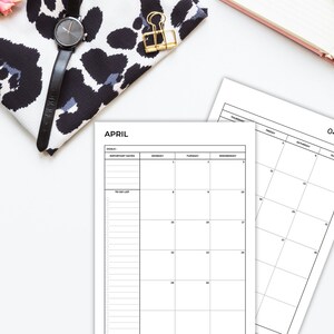 2024 Monthly Planner Printable, Dated Month on 2 Pages, Month at a ...