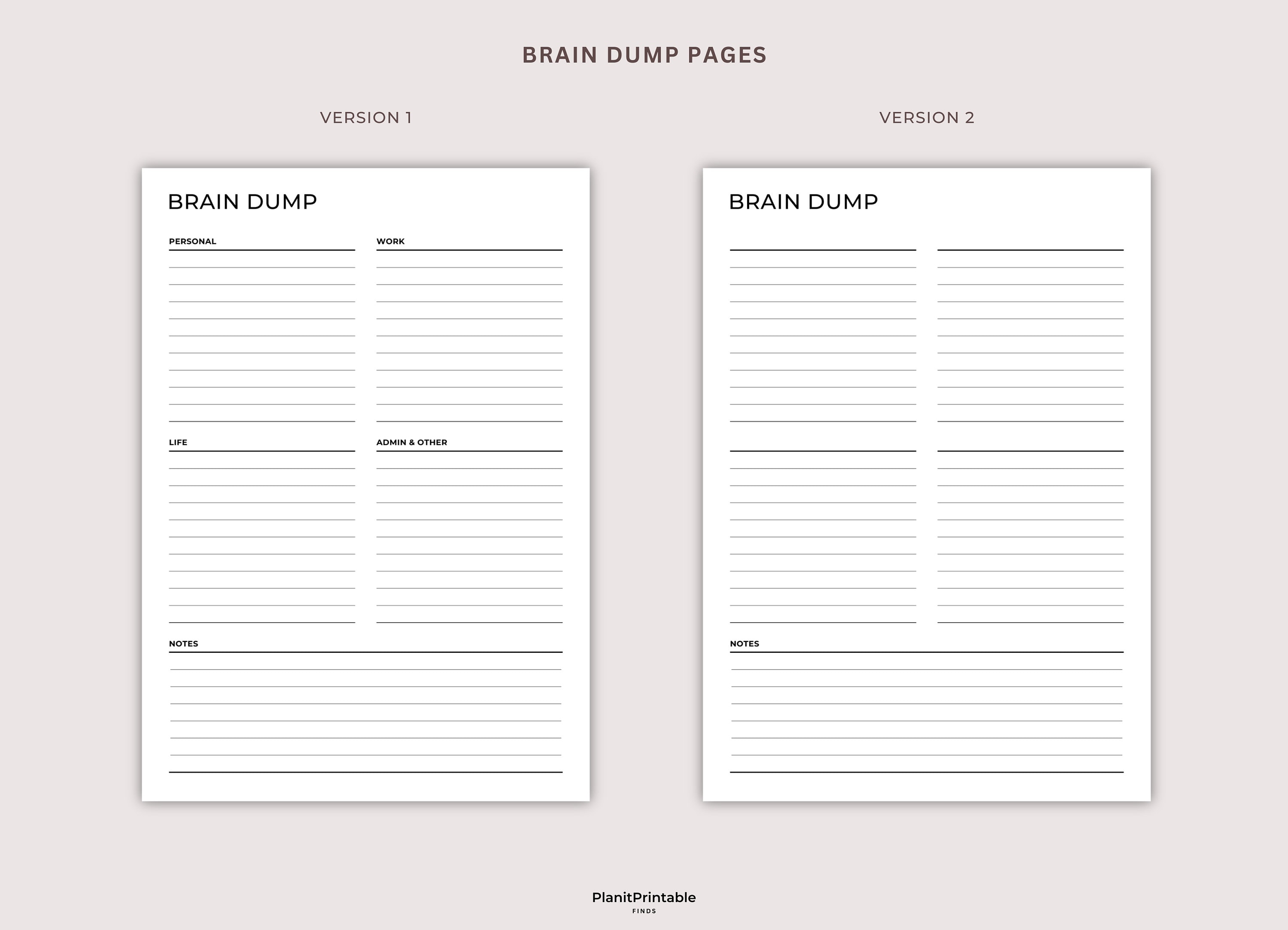 Printable Brain Dump Template Bundle, ADHD Daily Planner, to Do List ...