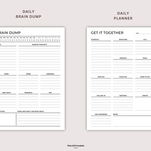 Printable Brain Dump Template Bundle, ADHD Daily Planner, to Do List ...