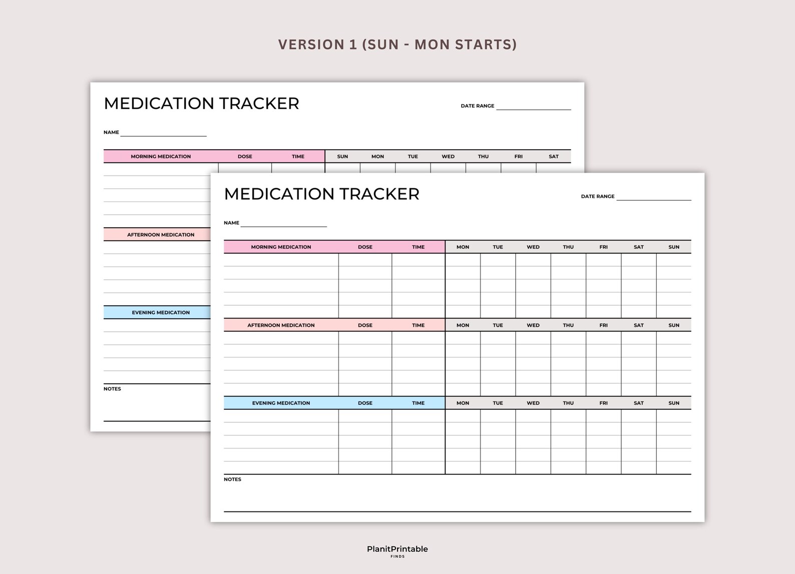 Weekly Medication Tracker Printable, Prescription Tracker, Medicine Log ...