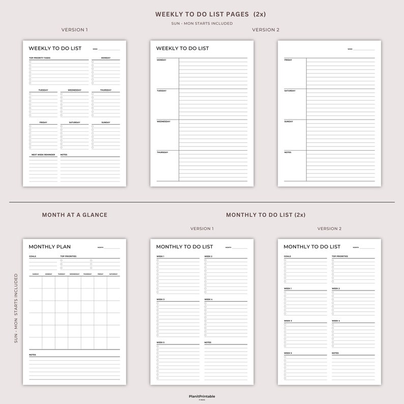 Printable Brain Dump Template Bundle, ADHD Daily Planner, to Do List ...