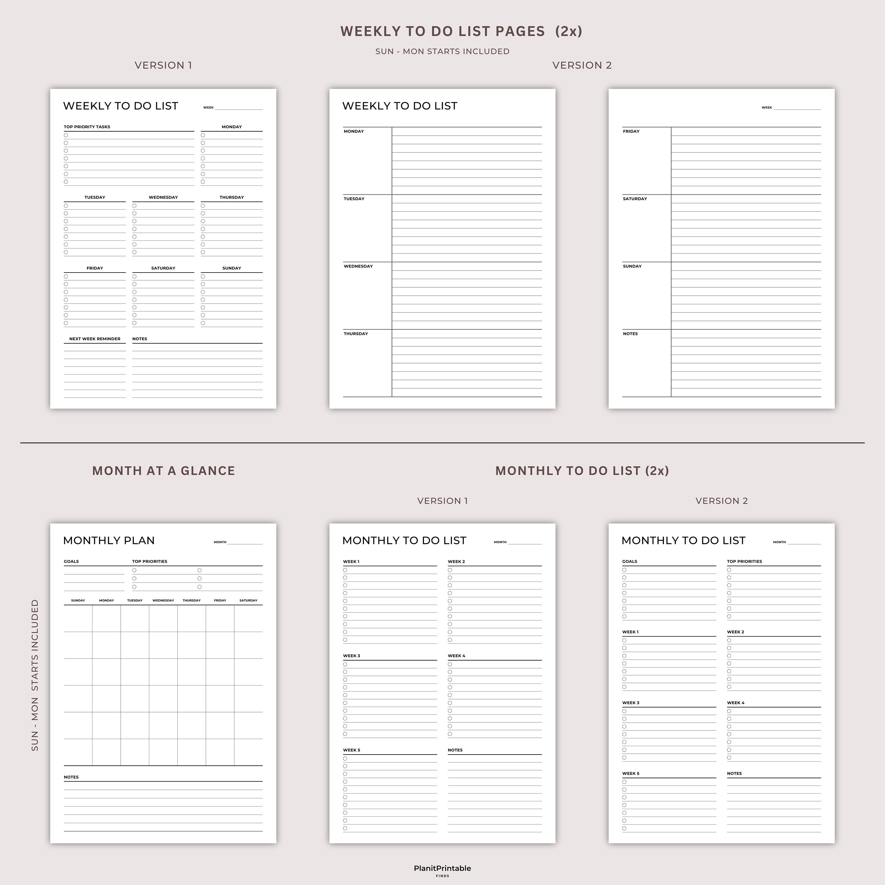 Printable Brain Dump Template Bundle, ADHD Daily Planner, to Do List ...