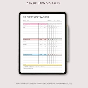 Weekly Medication Tracker Printable: Dosage Log (digital Download) - Etsy