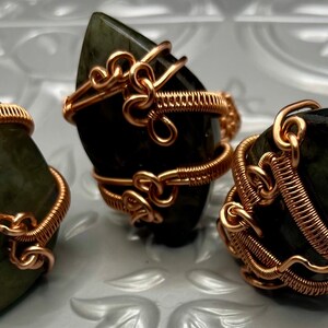 Wire Wrapped Labradorite Copper Ring - Etsy