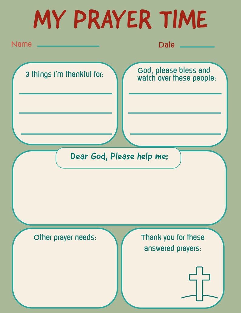 Kids Printable Prayer Journal - Etsy
