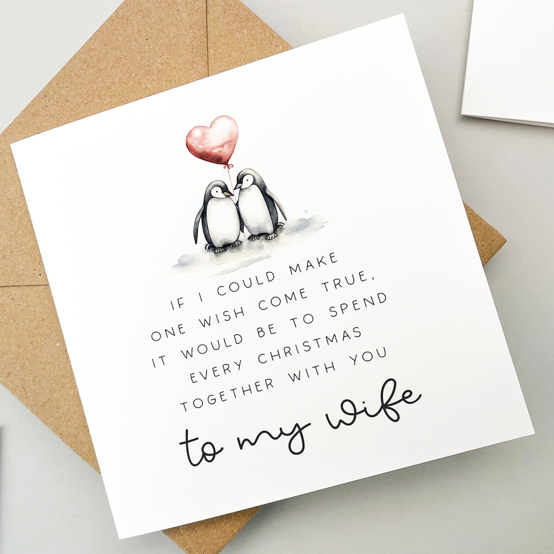 Romantic Christmas Card for Wife, Greeting Card, Holiday Card, Loved ...