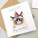 Grumpy Cat Birthday Card, Funny Birthday Card for Cat Lover - Etsy UK