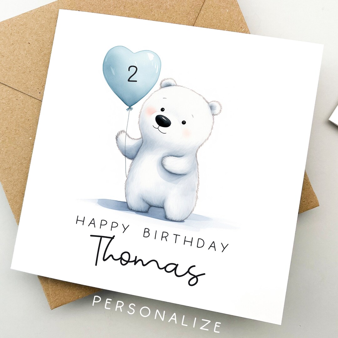 Personalized Birthday Card for a Child, Custom Birthday Card, Add Name ...
