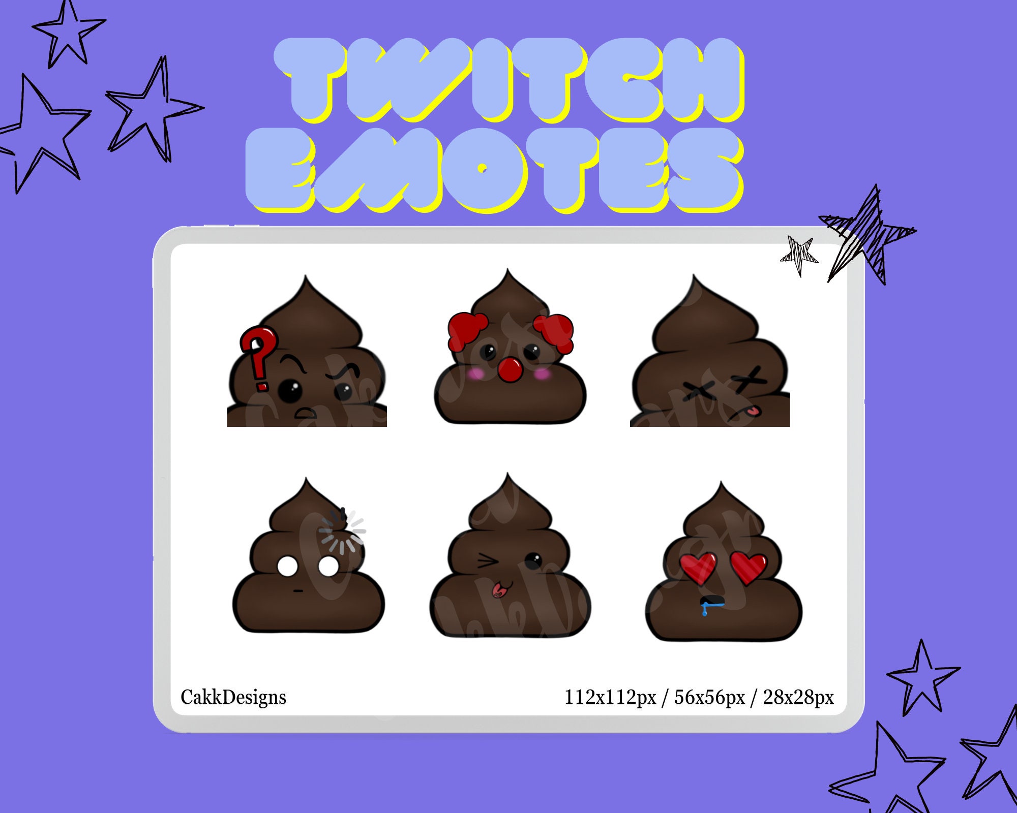 Poop, Twitch, Discord, Emote, Emoji, Kawaii, Cute, Vtuber - Etsy