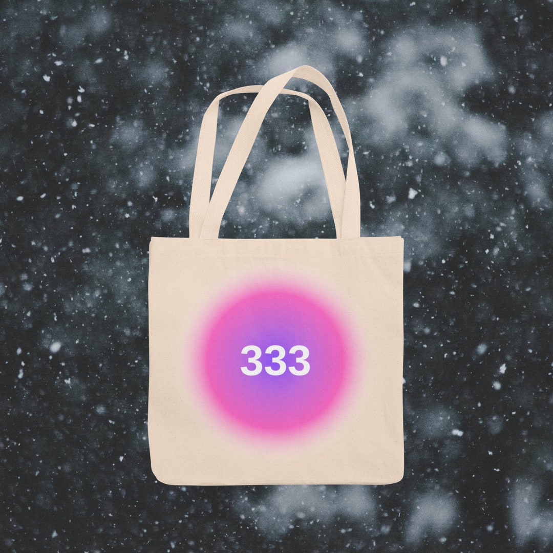 333 Angel Number Tote Bag Custom Canvas Tote Bag Aesthetic - Etsy