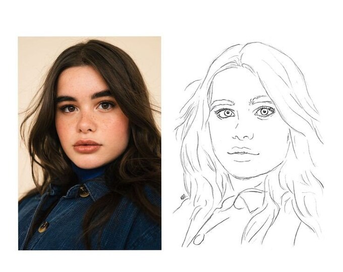 Line Drawing Family Portrait, Line Art Drawing Best Friend, Custom Line ...