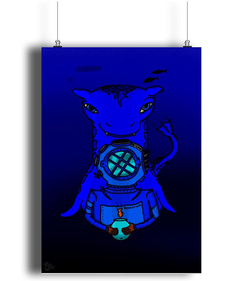 Deep Sea Art Print • Vibey Wall Art • for Him Gift • Graphic Poster ...