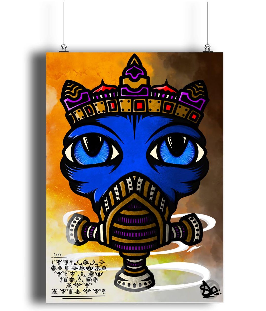 Gas Mask Art Print • Vibey Wall Art • for Him Gift • Graphic Poster ...