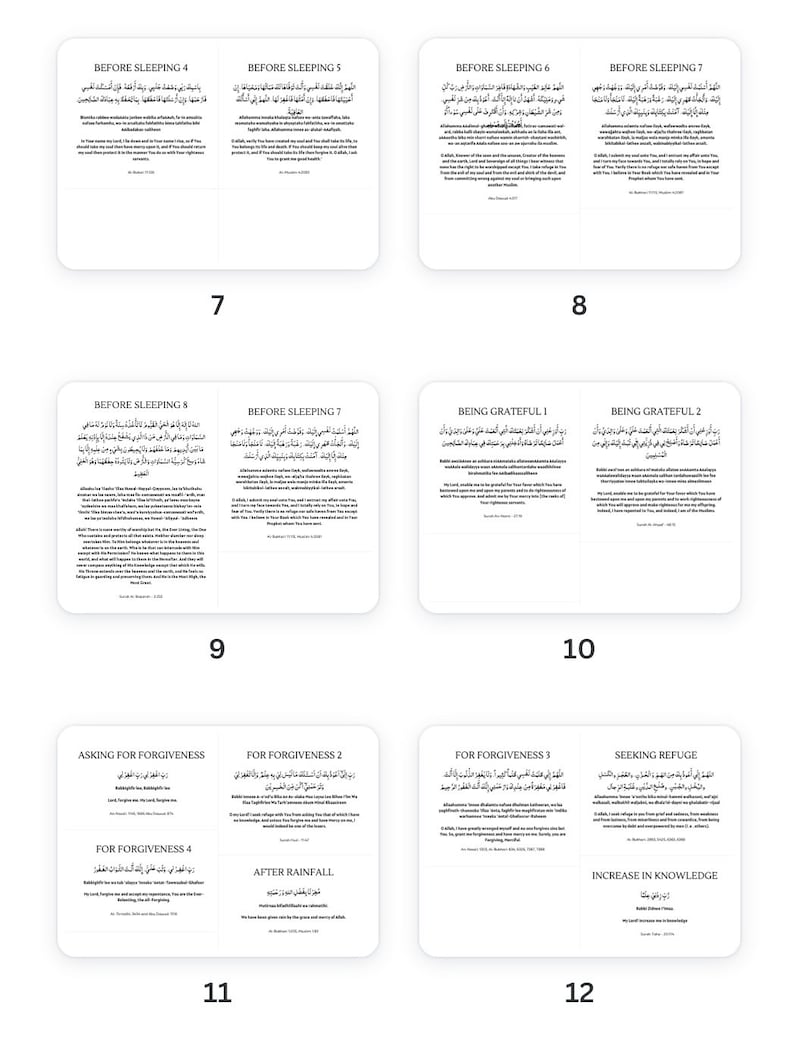 Dua Cards- 30+ Islamic Muslim Dua, Dhikr and Supplication PRINTABLE PDF ...