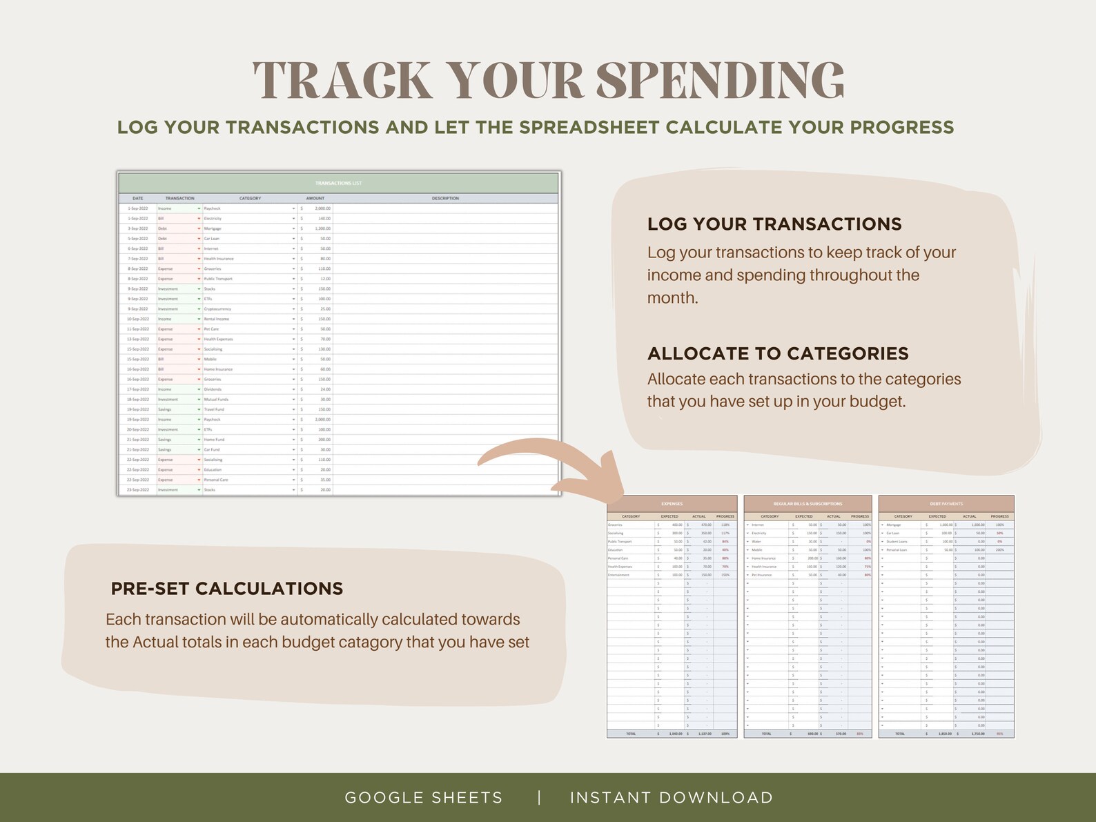 Simple Budget Template for Google Sheets: Personal Finance Tracker ...