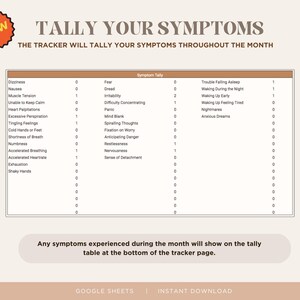 Anxiety Tracker Spreadsheet Template - Track Daily Anxiety Levels and ...