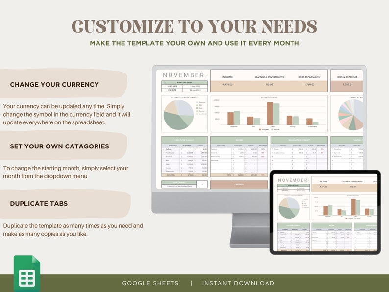 Simple Budget Template for Google Sheets: Personal Finance Tracker ...