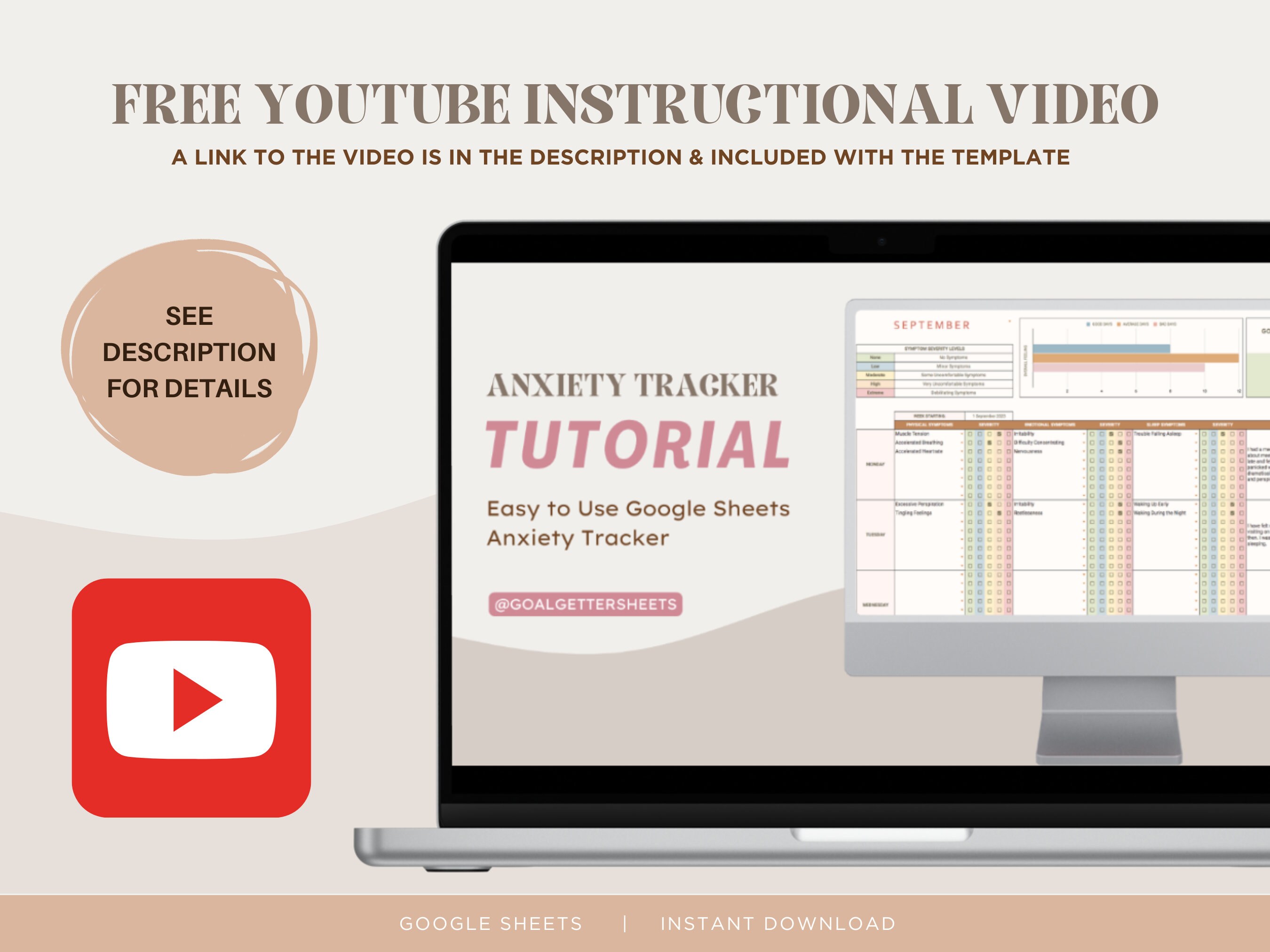 Anxiety Tracker Spreadsheet Template - Track Daily Anxiety Levels and ...