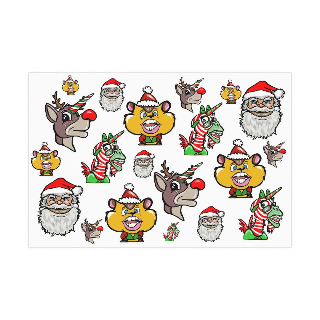 Holiday Gift Wrapping Paper Mariam Marks Christmas Characters - Etsy