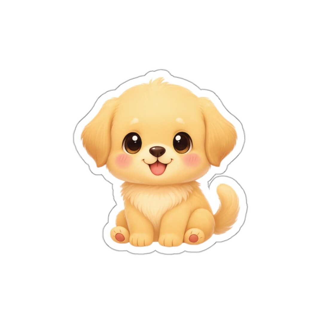 Chibi Golden Retriever Die-cut Sticker - Etsy