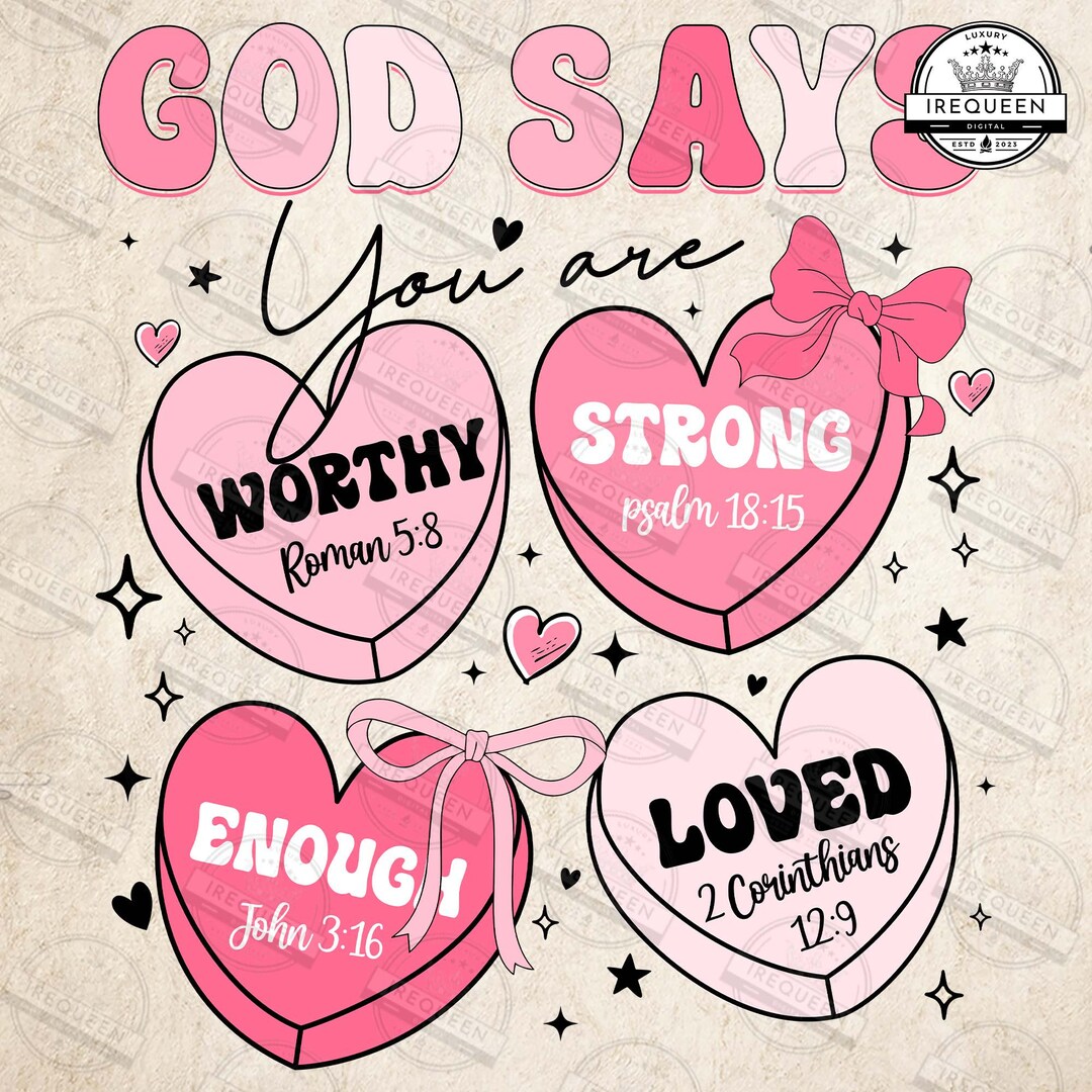 God Says You Are Valentine Png, Christian Valentine Png, Pink Valentine ...