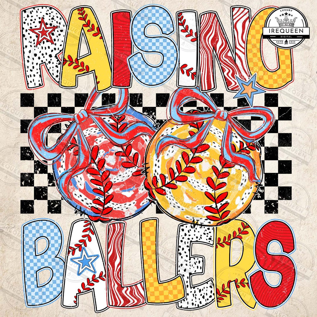 Retro Raising Ballers Png, Baseball Softball Mom Png, Sports Mama Png ...