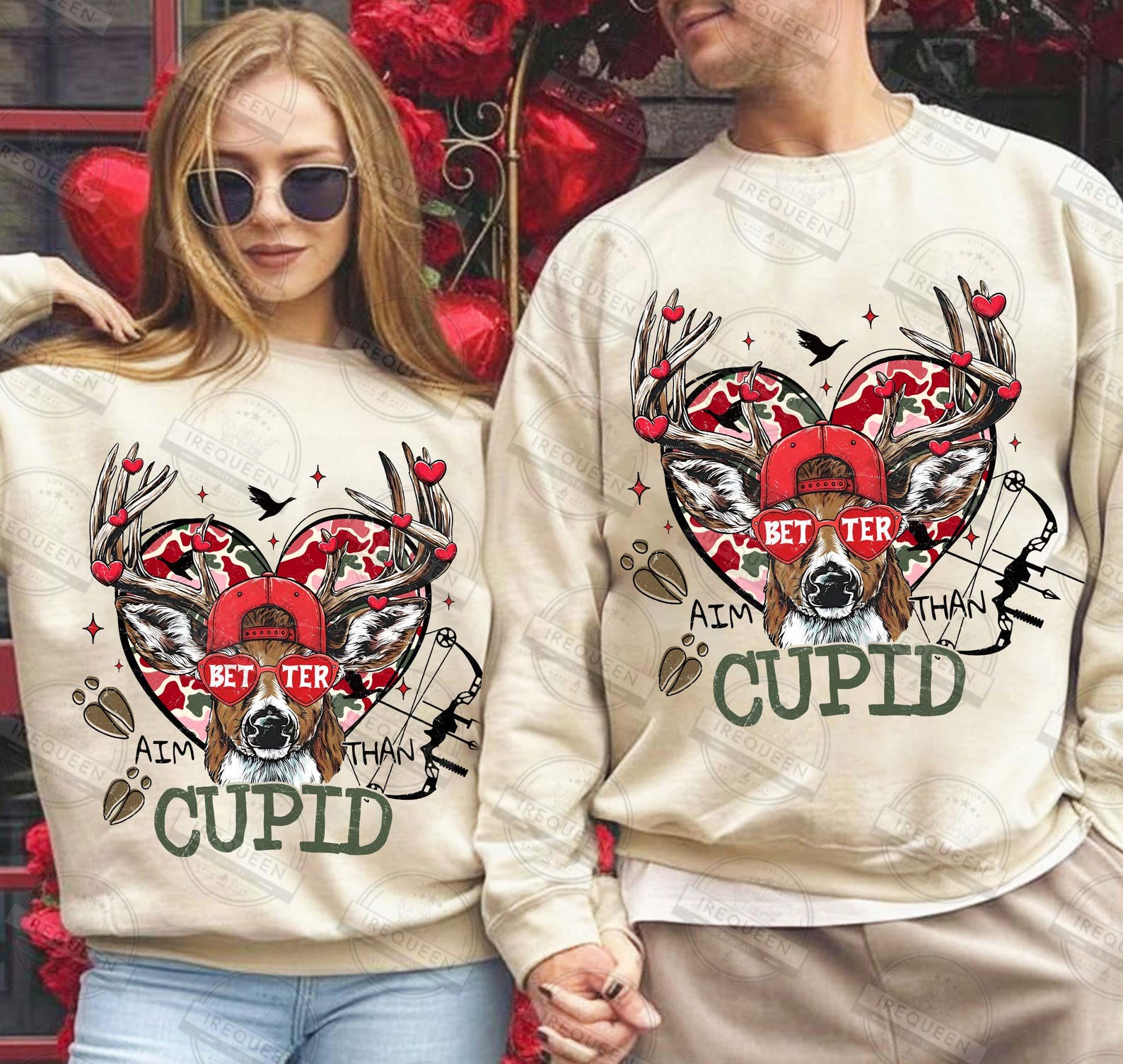 Better Aim Than Cupid Deer PNG, Boys Valentines Png, Retro Valentines ...