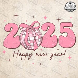 Disco Ball New Year Coquette Png, Happy New Year 2025 Png, Glitter New ...
