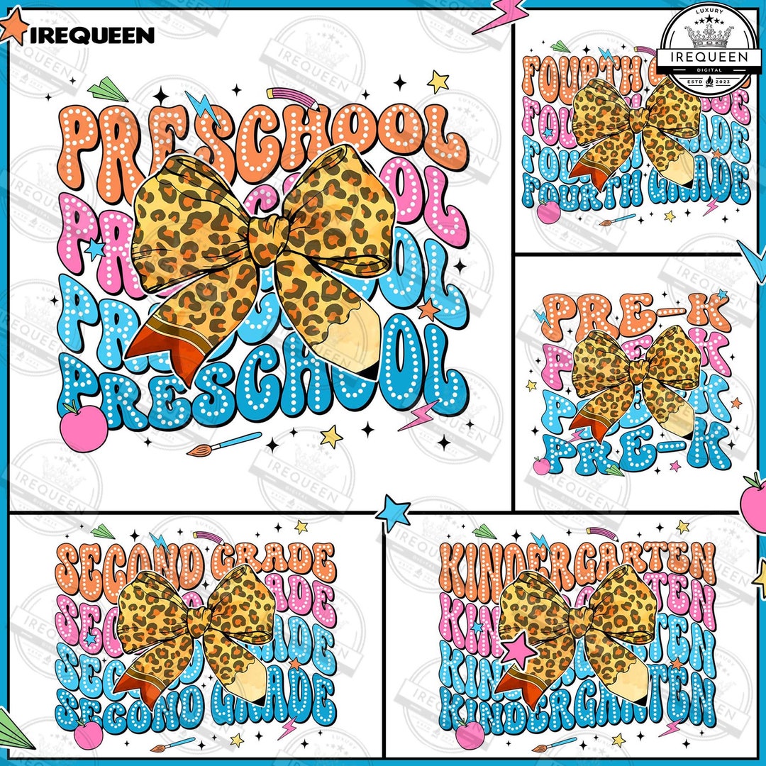 School Grade Leopard Coquette PNG, Back to School Png, Pre-k School Png ...