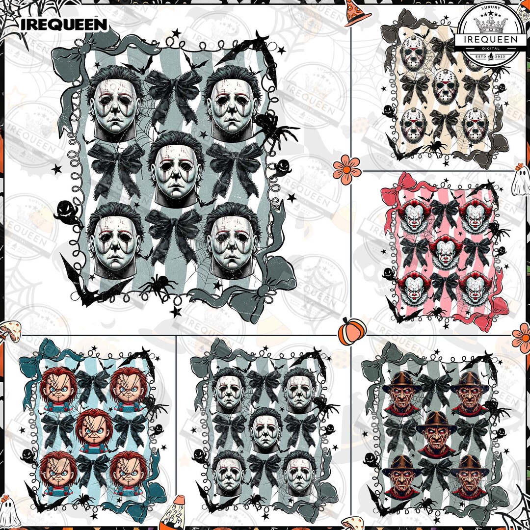Retro Halloween Horror Png Bundle, Coquette Horror Png, Spooky Season ...