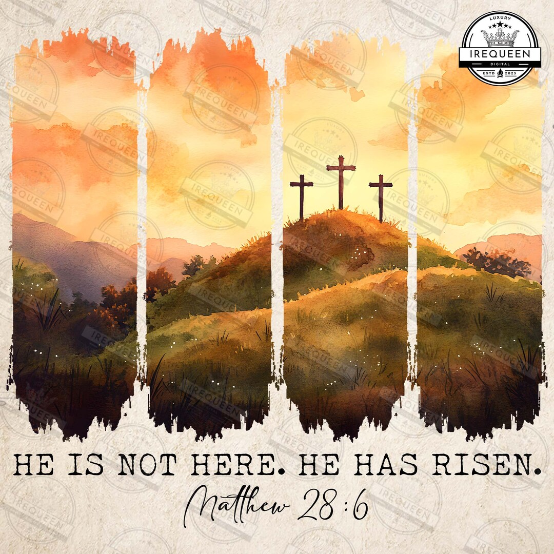 He Has Risen Png, He is Not Here Png, Easter Christian Png, Sunset ...