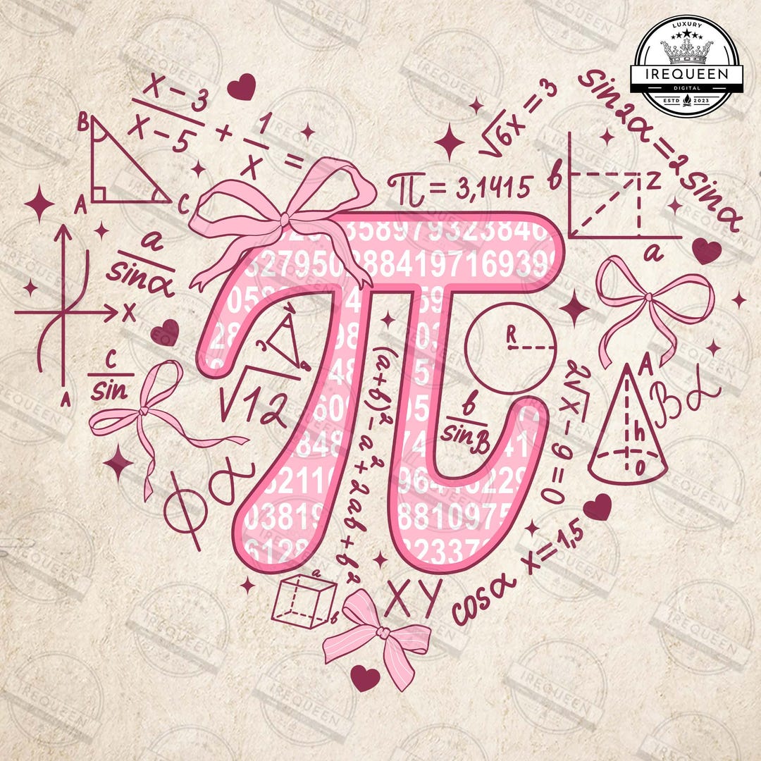 Pink Pi Day Coquette PNG, 3.14 Day Png, Teacher Math Png, Cute Math Art ...