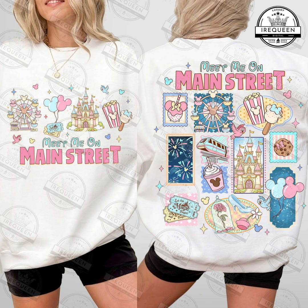 Magical Cartoon Stamps PNG, Meet Me on Main Street PNG, Family Trip ...