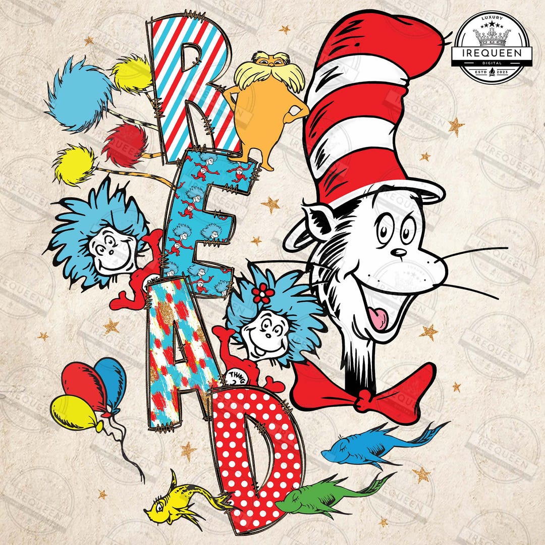 Vintage Read Across America Png, Love Reading Friends Png, Here Come ...