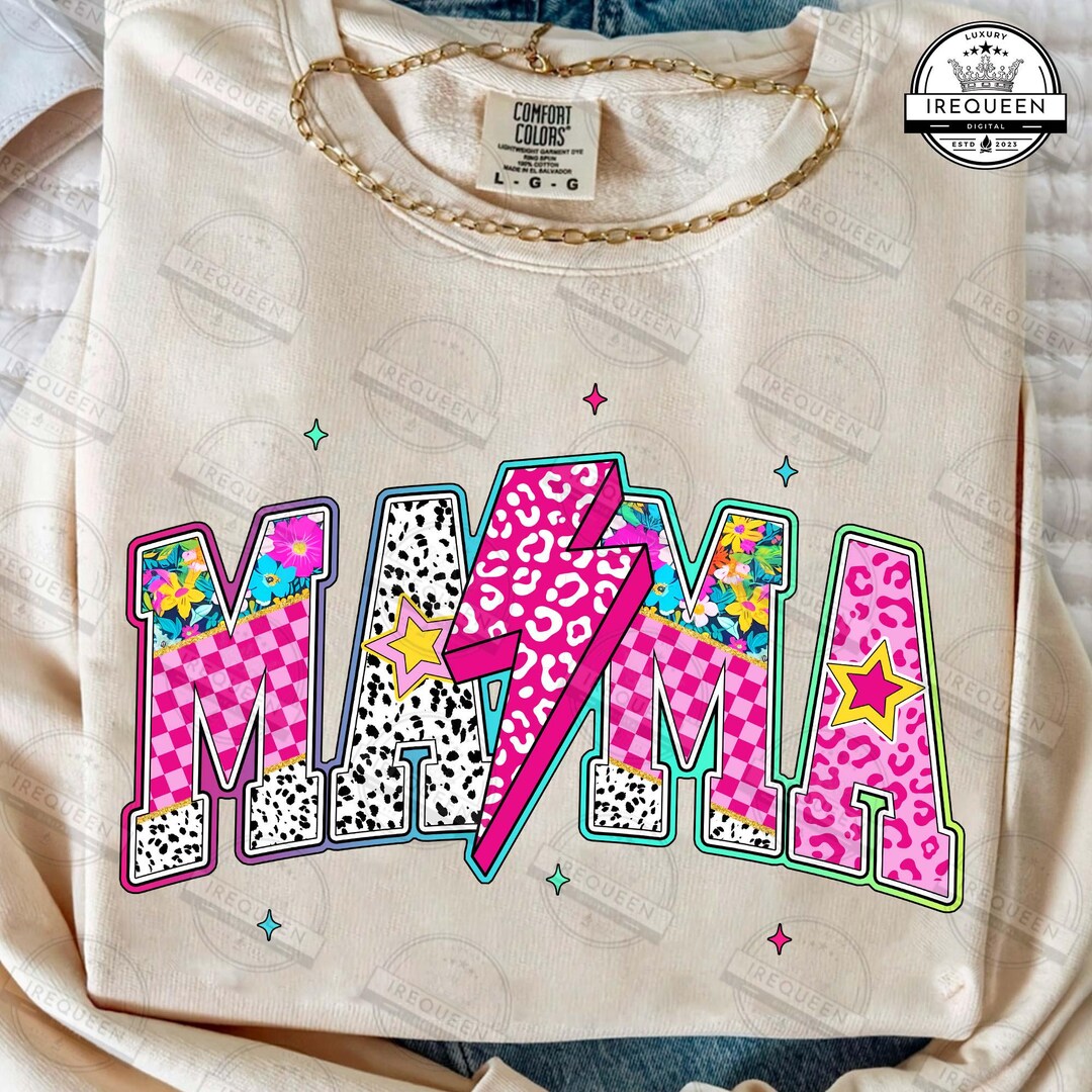Preppy Pink Mama Checkered Png, Mama Floral Png, Leopard Png, Pink Mama ...
