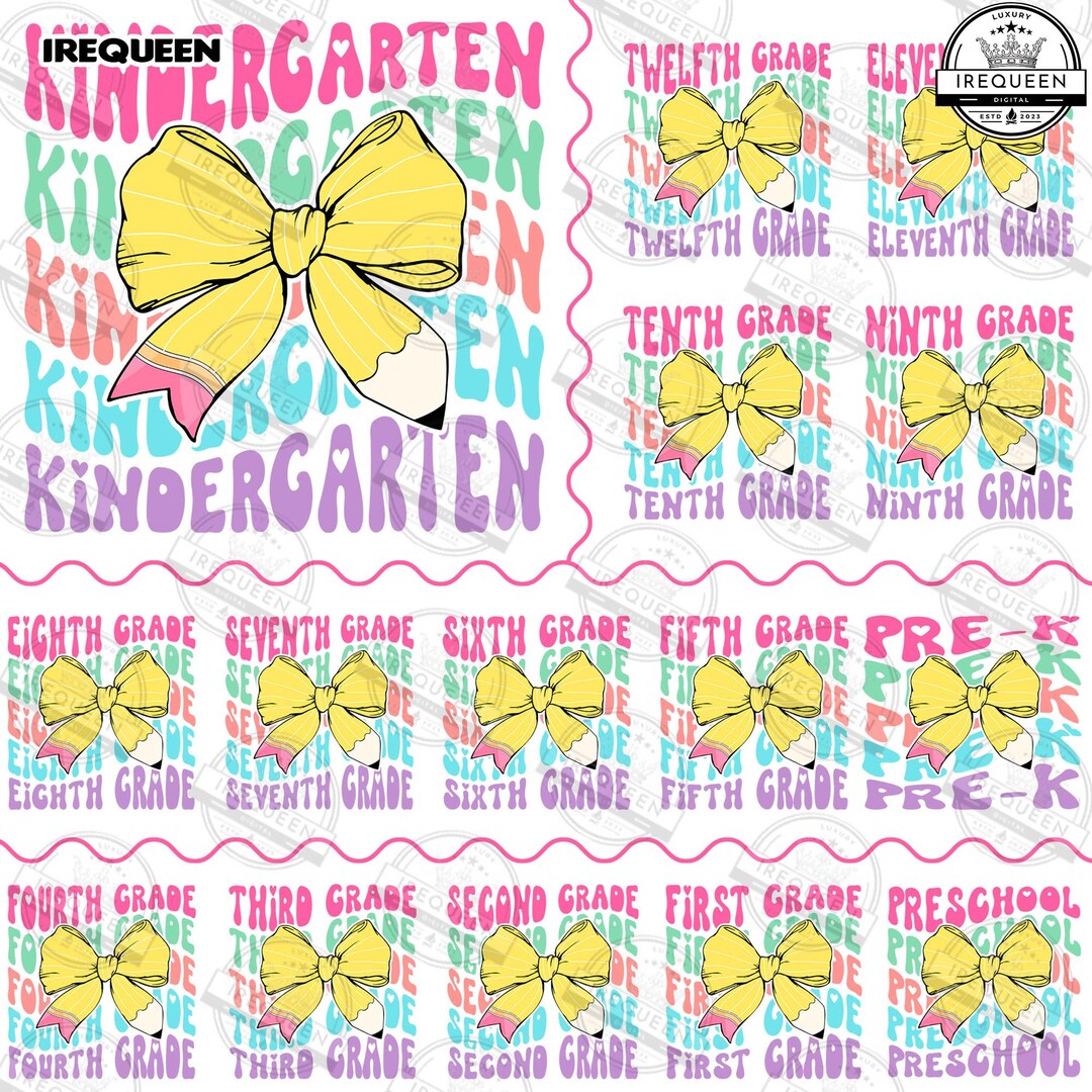 Retro Back to School Png Bundle, Pencil Coquette Png, Teacher Png ...