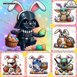 Bundle Cartoon Easter Png, Chibi Superhero Easter Cartoon Png, Happy ...