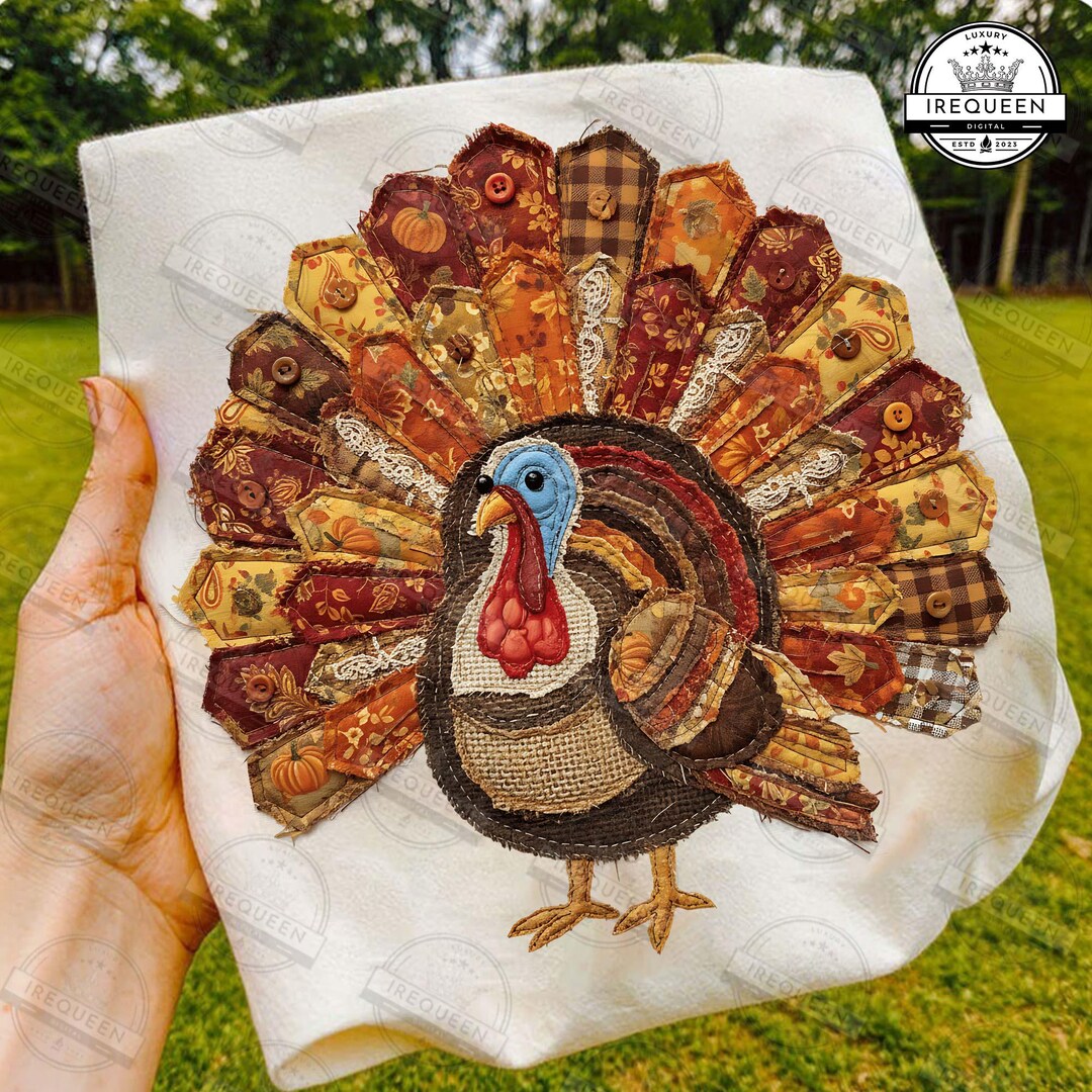 Patchwork Turkey PNG, Thankful Turkey Png, Thanksgiving Quilt Png, Cozy ...