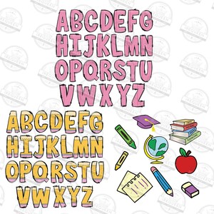 Doodle Letters & Numbers PNG, Back to School Png, Back to School Png ...