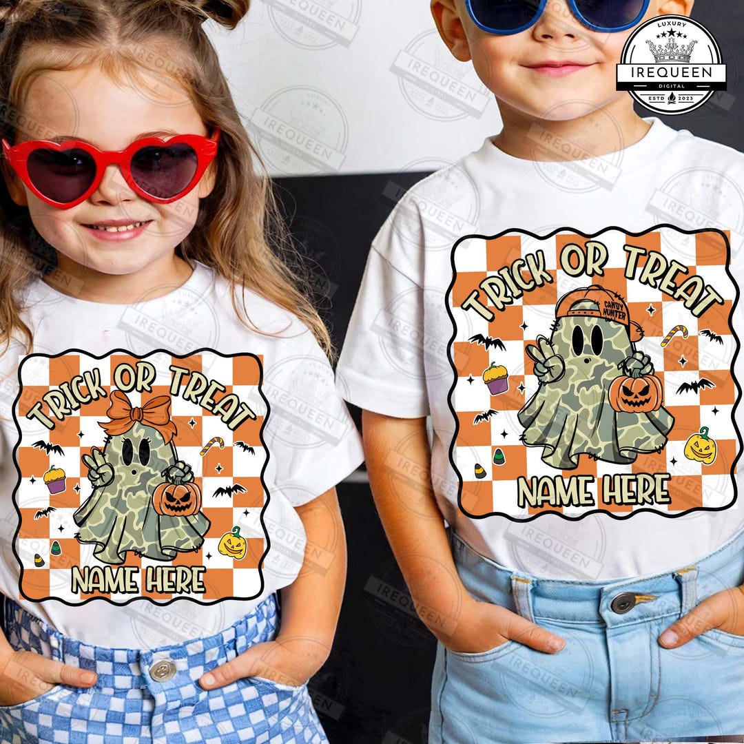Halloween Camo Trick or Treat Ghost Png Bundle, Cute Halloween for Kids ...