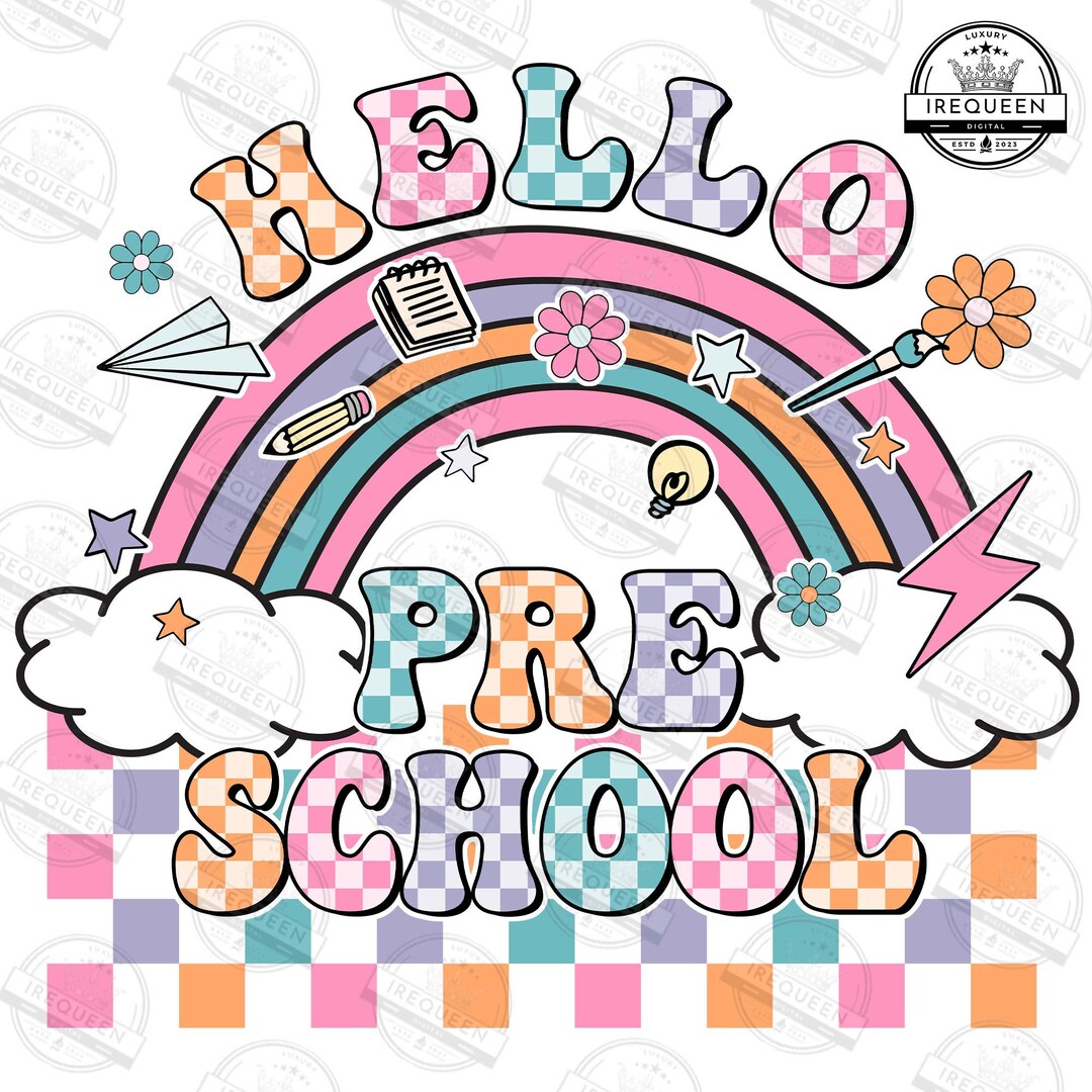 Retro Preschool Png, Back to School Pre School Png, Retro School ...