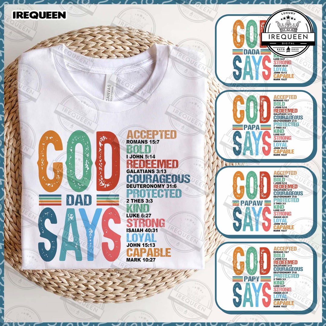 God Say Dad/papa/dada Png Bundle, Brave Like David Png, Fathers Day Png ...