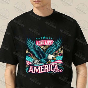 Long Live America Design PNG, Patriotic Retro Eagle Png, Eagle Pink USA ...
