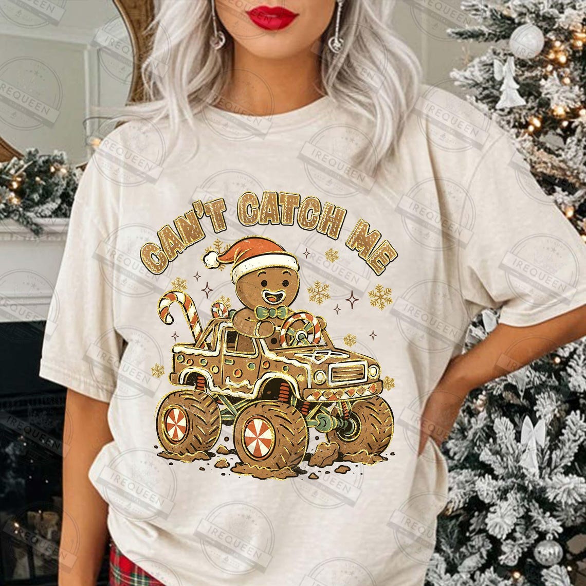 Gingerbread Man Monster Truck Png, Funny Retro Christmas Gingerbread ...