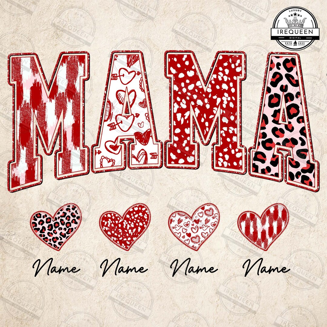 Custom Mama Valentine Png, Glitter Valentine Png, Valentines Day Png ...